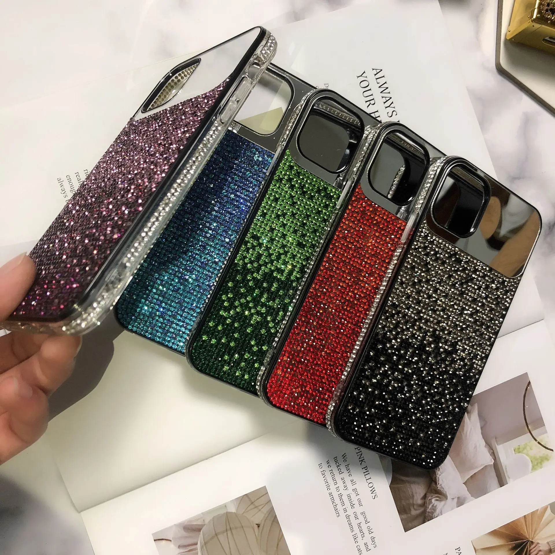 Luxury Mirror Gradual Change Jewelled Shiny Diamond New Phone Case for ...
