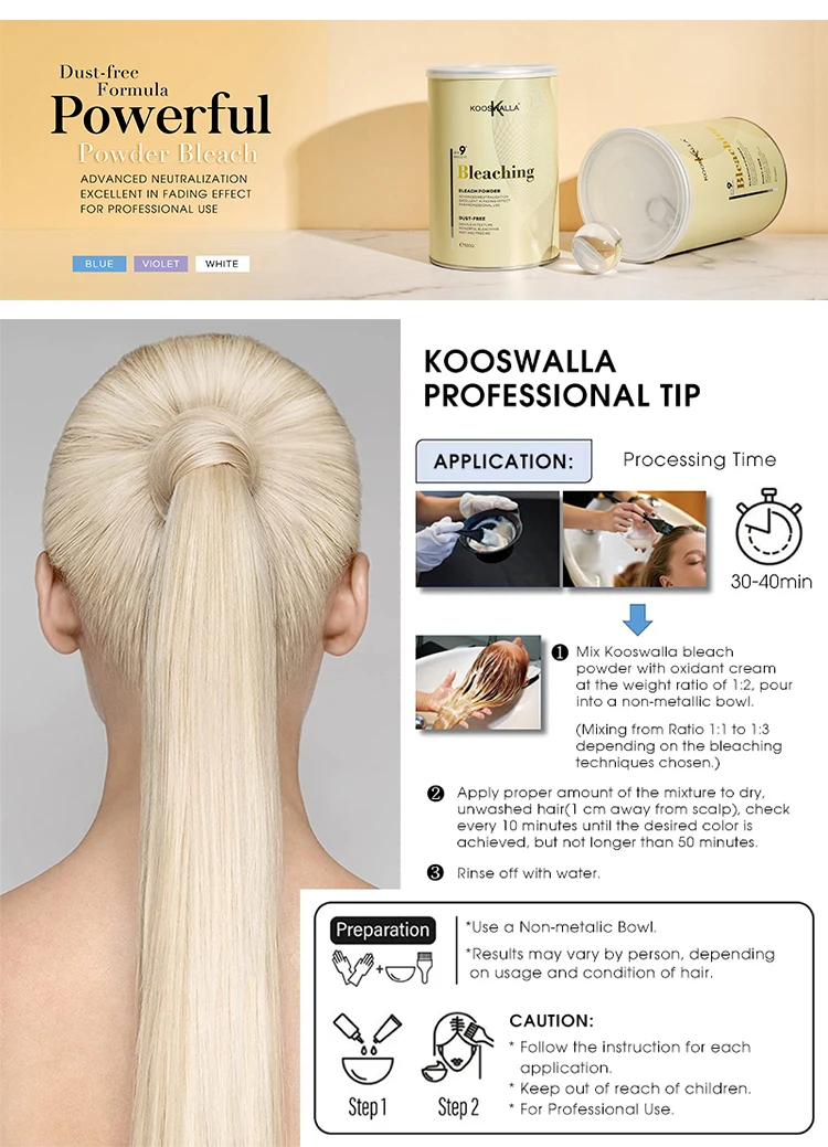 Dust Free Blue White Decolor Bulk Hair Color Remover
