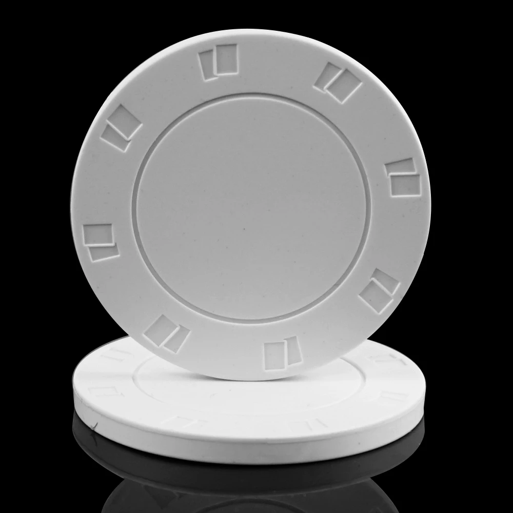 Factory Wholesale 39mm White Ceramic Poker Chips - Customizable Logo ...