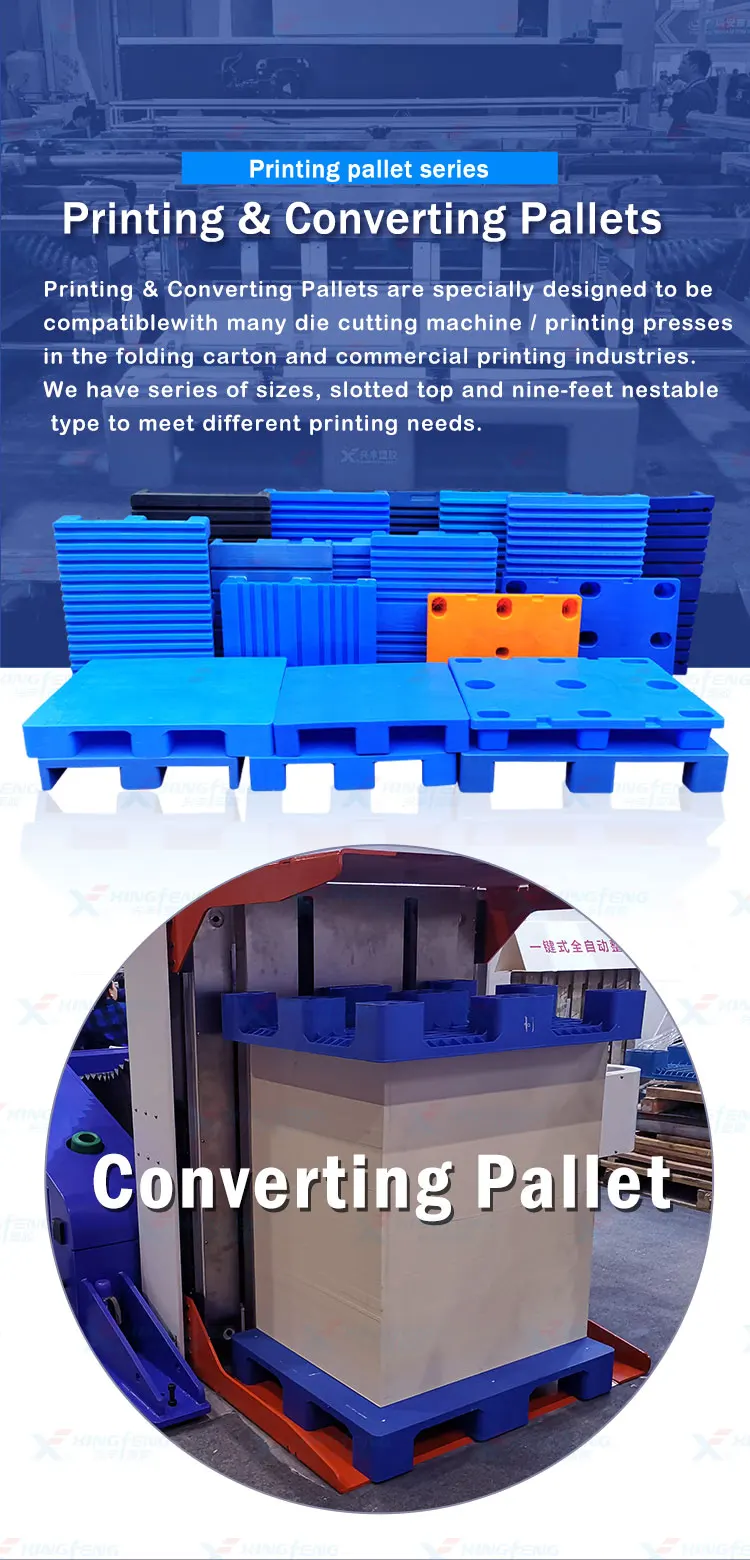 Customizable Hdpe Plastic Pallet For Printing Industry, 4-way Entry, Oem