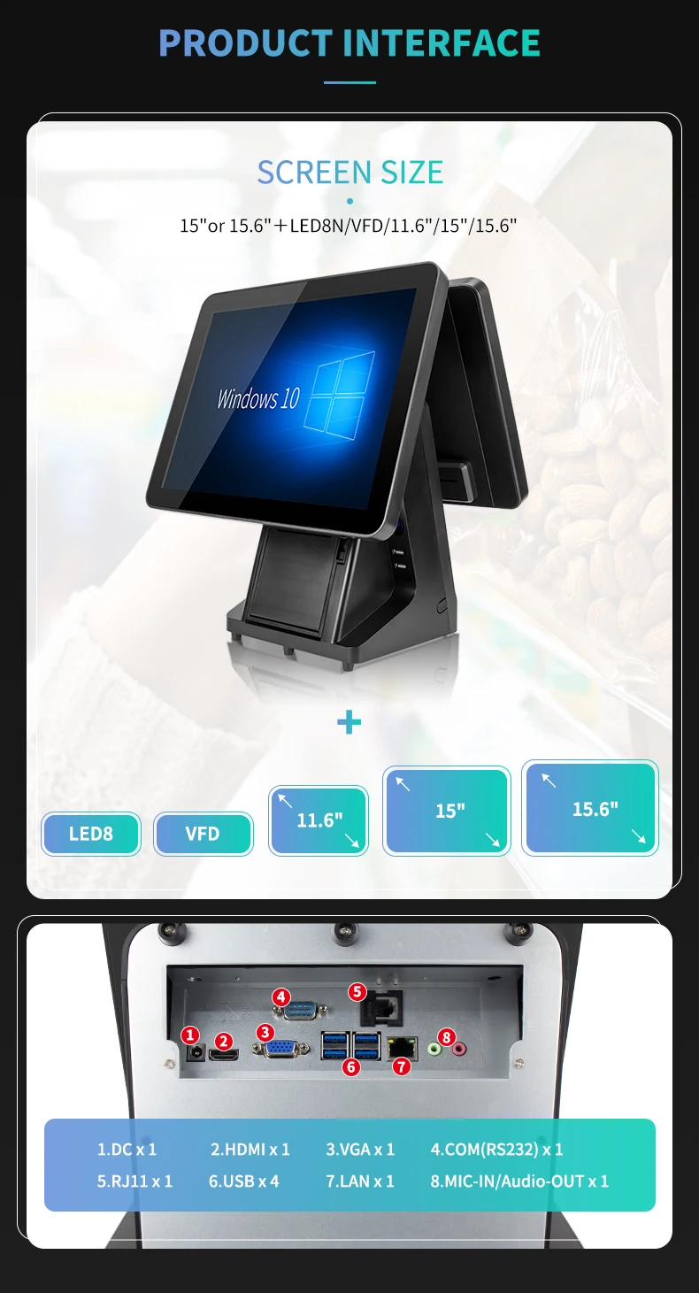 2024 15 Inch Pos Hardware Machine Cash Register With Built In 80mm ...