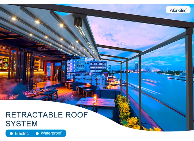 Motorized Retractable Pergola - Durable PVDF Coated Awnings