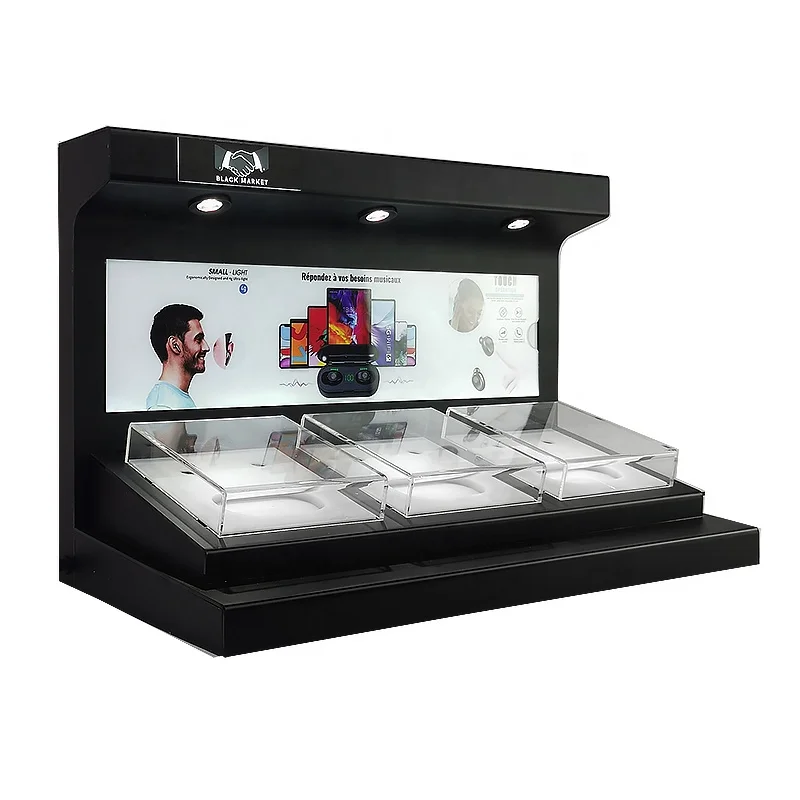 Customized Earphone Record Counter TWS Earbuds Display Retail Store ...