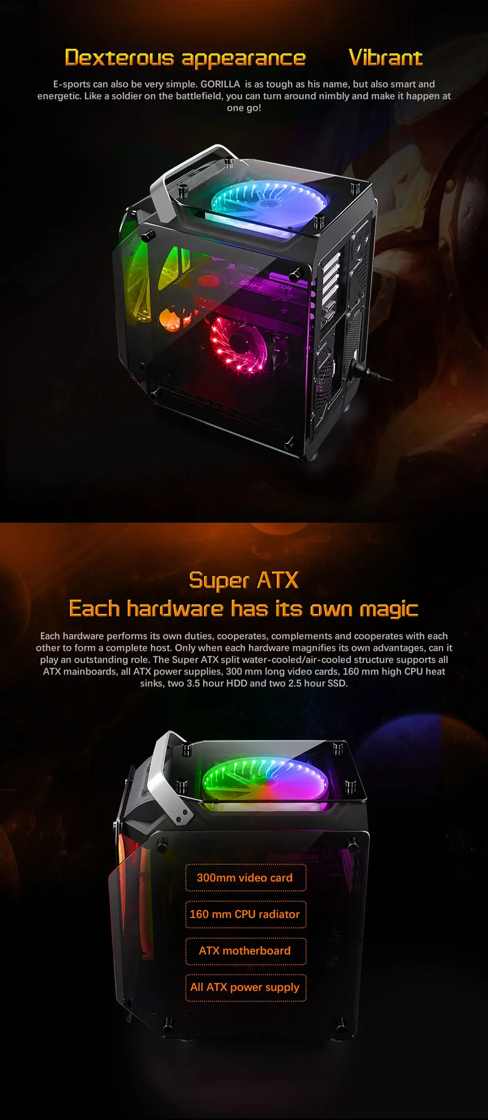 Lovingcool PC Case - Tower Cool Design for Gaming