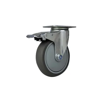 Heavy Duty Soft Hospital Bed Casters 75mm 100mm 125mm Gray Tpr Swivel ...