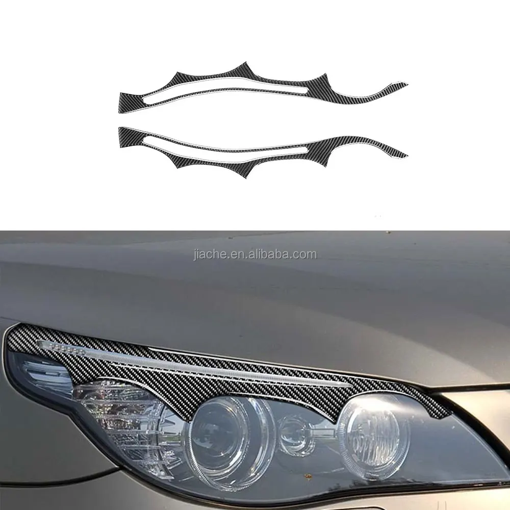 Carbon Fiber Front Bumper Eyebrow Headlight Covers Car Sticker For Bmw ...