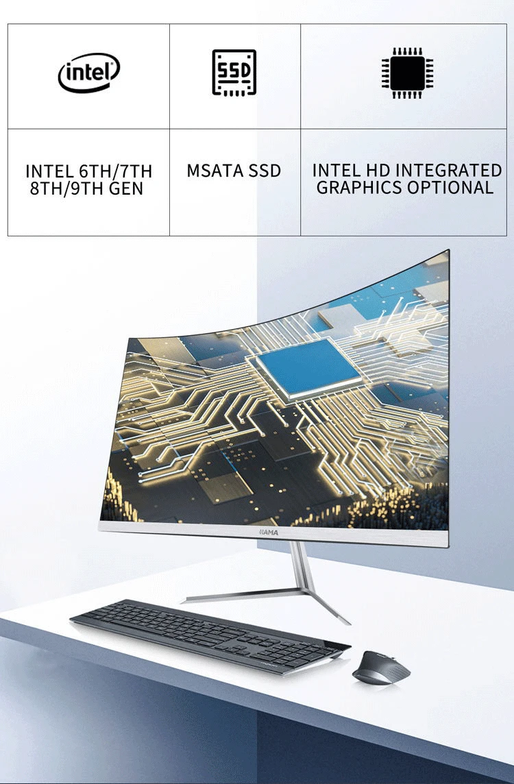 Hot Seller Desktop 24"/27" Curved Hd All In One Pc - Buy All In One Pc ...