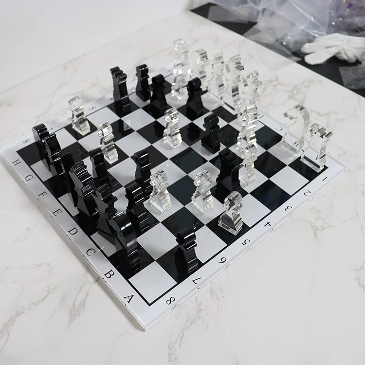 Custom Chess Set Clear Acrylic Chess Game Board Children Game Toys ...