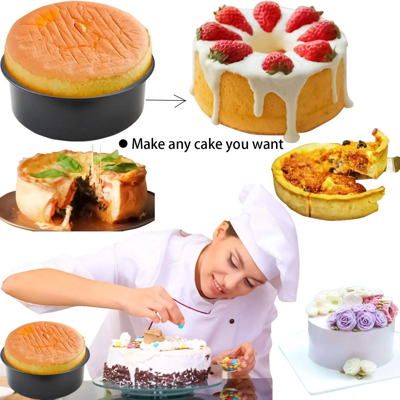 Professional Round Shape Nonstick Diy Baking 6 Inch Round Cake Pan ...