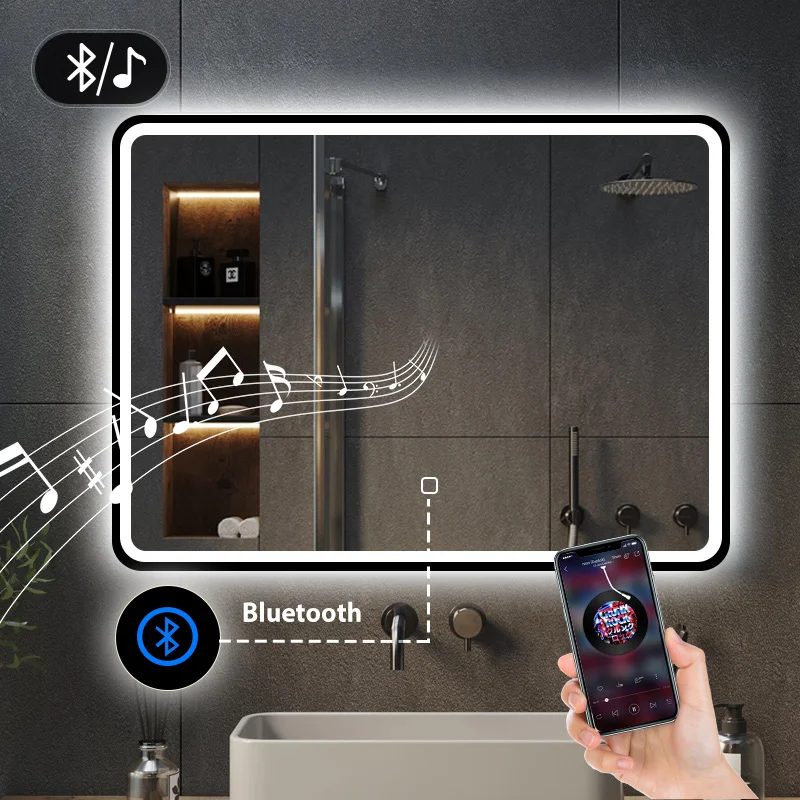 Bathroom Decoration Custom Modern Touch Switch Smart Bathroom Mirror ...