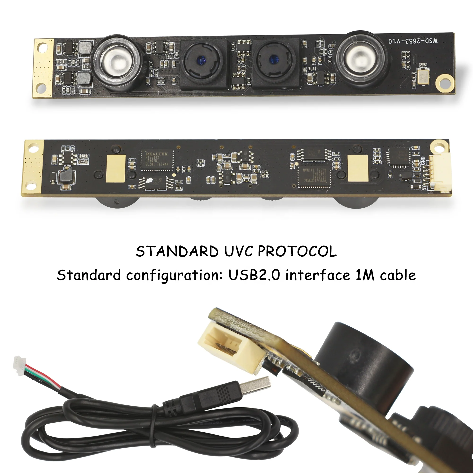 OEM WDR UVC HD 2MP + 2MP RGB Iris 3D Face Recognition Camera