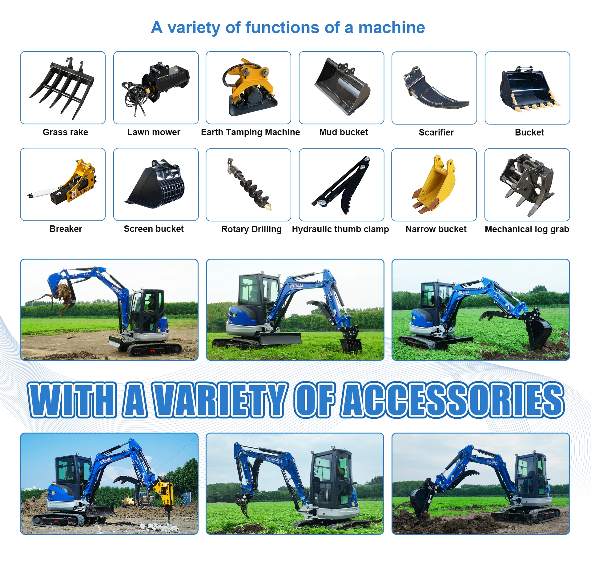 RIPPA Excavator Mini EPA Approved Micro Digger Free Shipping Minibagger ...