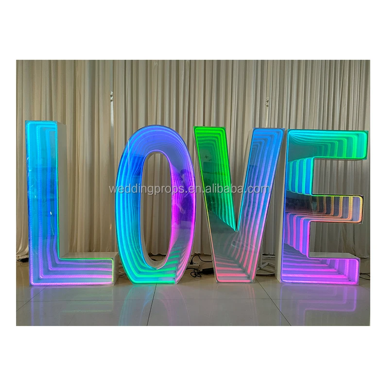 Customized 4ft 3ft RGB Lights Number Letter Light Stand Backdrop Stage ...