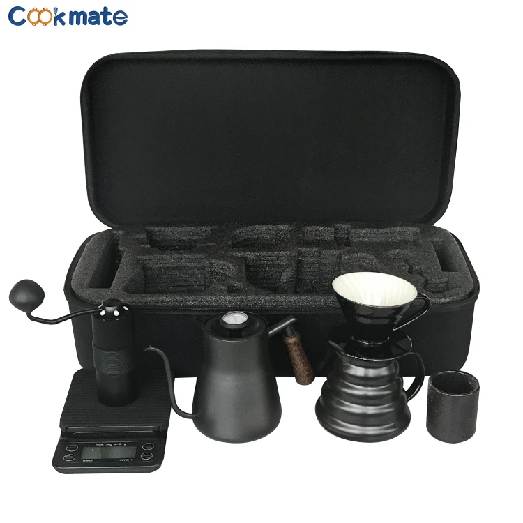 Elegant Fashion Portable Wood Box - Coffee Brew Maker Gift Set