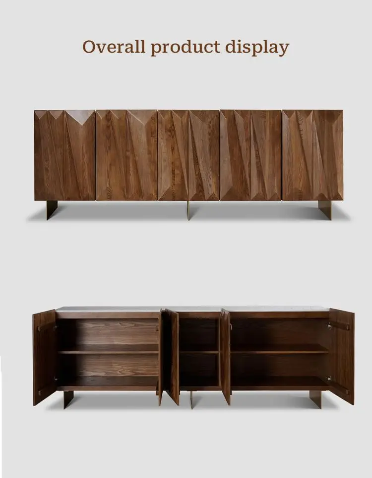 Custom Nordic Modern Wood Sideboard Luxury High End Storage 5 Doors ...