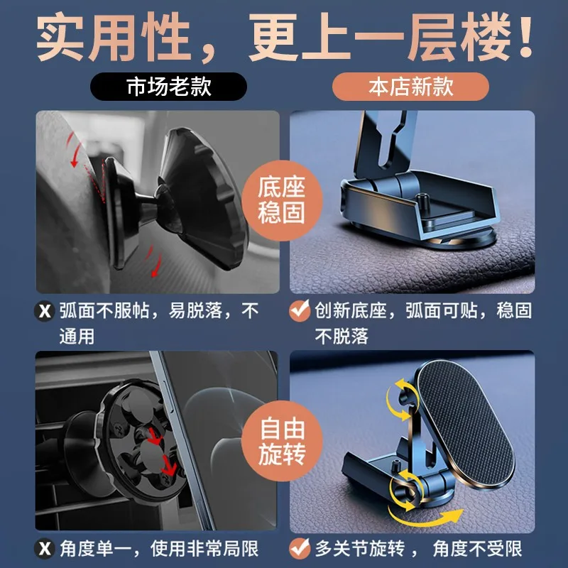 Multifunction Foldable Metal Magnetic Car Dashboard Bracket Strong ...
