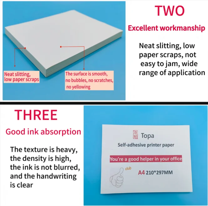 Light Green Matte A4 Size Sticker Paper 4 Pieces Self-adhesive Rounded ...