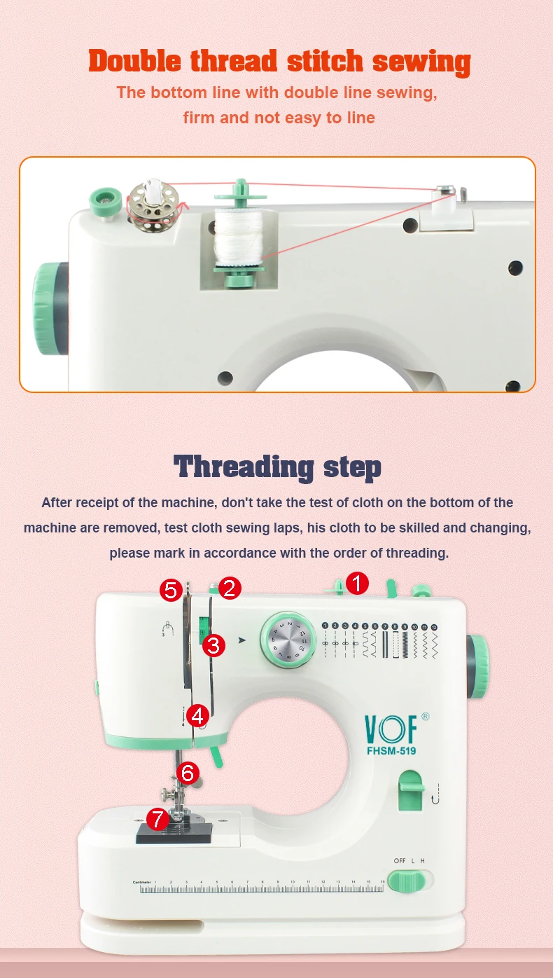 Mini Electric Sewing Machine - 12 Stitches & Walking Foot