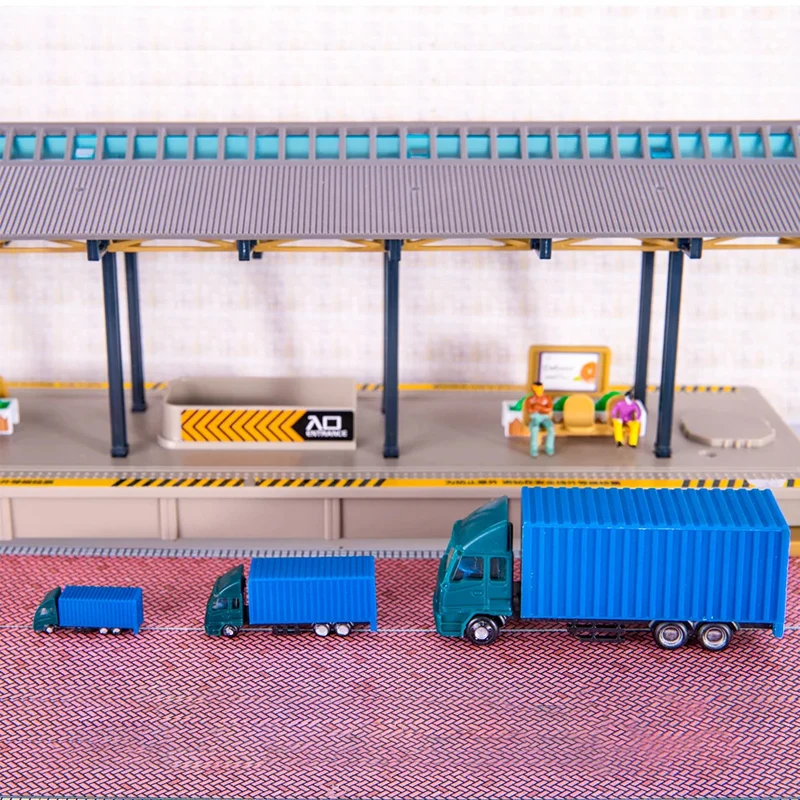 Scale 1:100-1:500 Miniature Container Truck Model for Diorama Kits ...