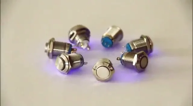 Miniature Short Body Waterproof Momentary Flat Round Pushbutton 10mm ...