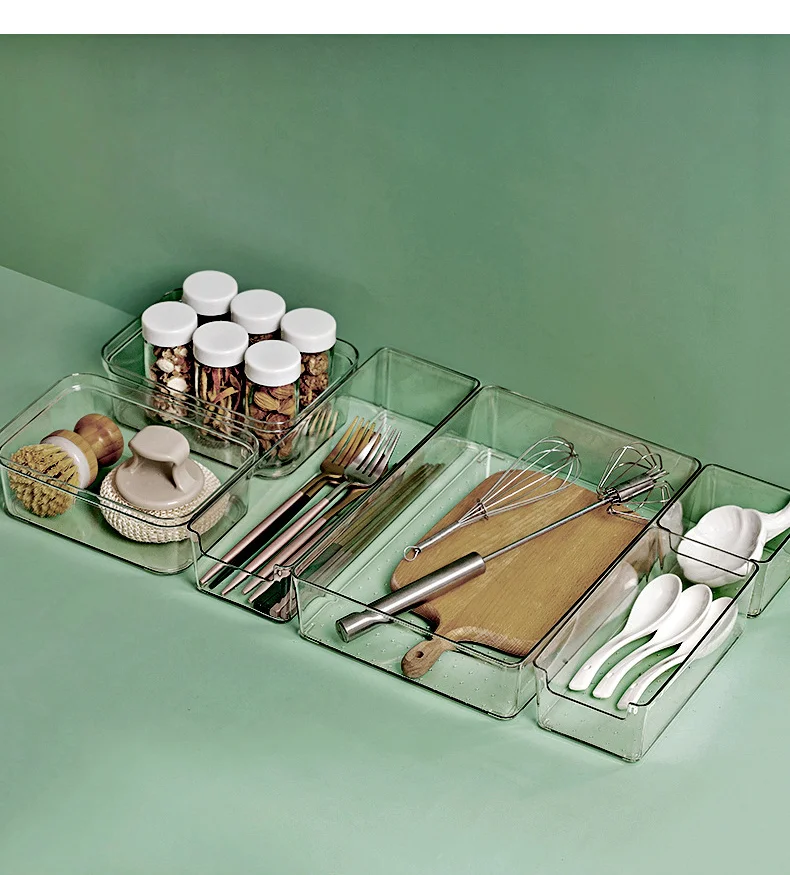 Plastic Drawer Tray Dividers Versatile Storage Bins Kitchen Drawer ...