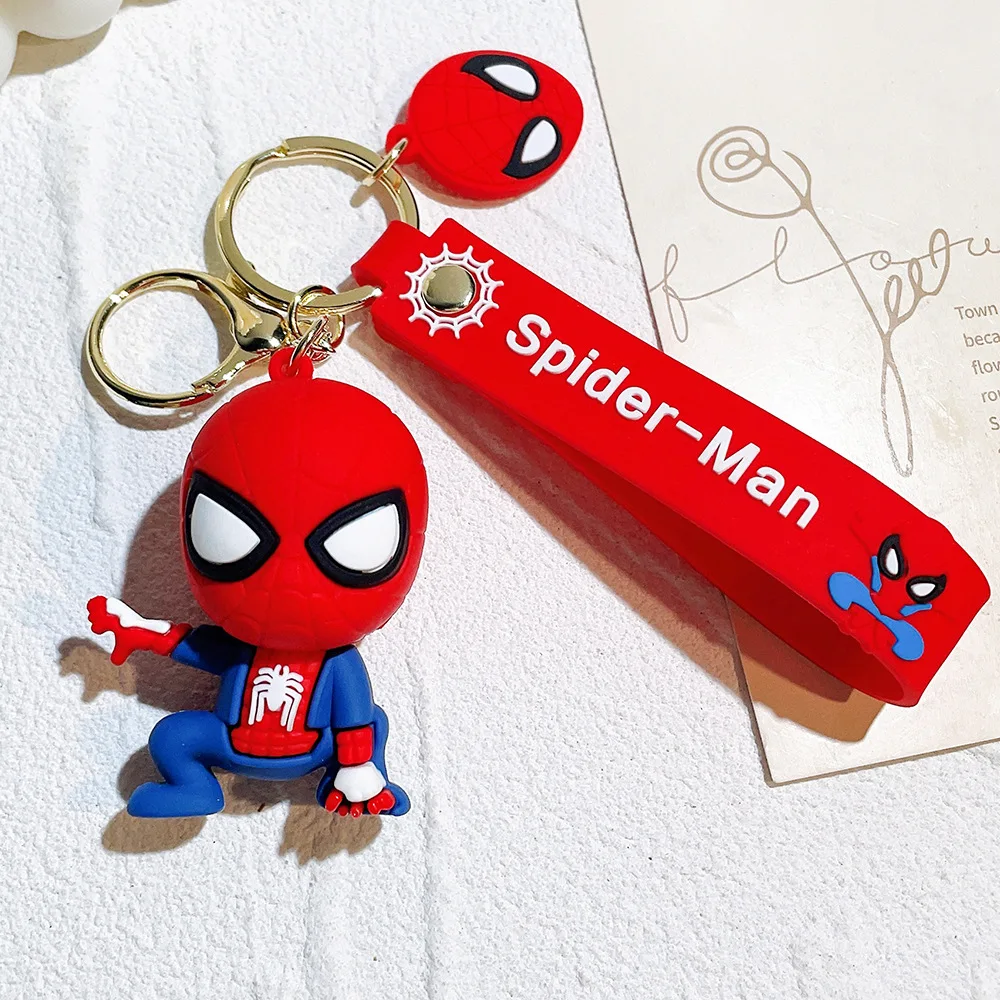 Wholesale PVC Inverted Spider Man 3D Keychain - Creative Rubber Superhero