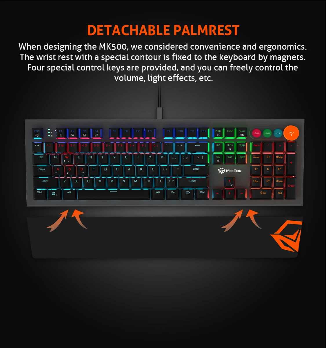 Meetion MK500 Gaming Keyboard - RGB Backlit & Anti-ghosting