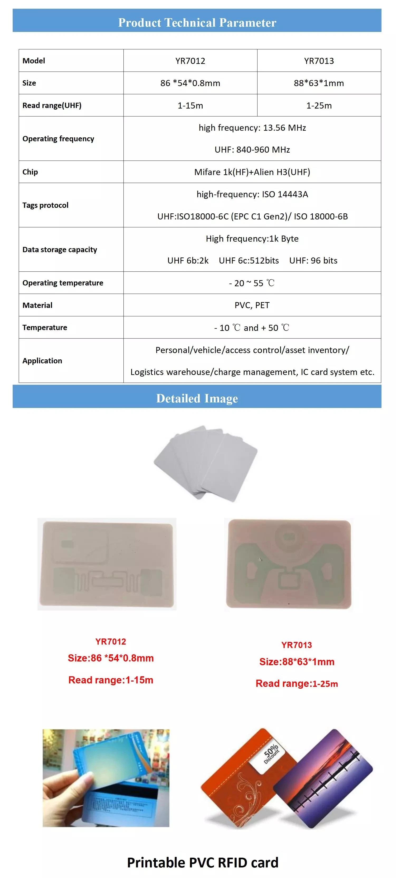 UHF RFID Dual Frequency Access Control Card with Tag Reader Technology ...
