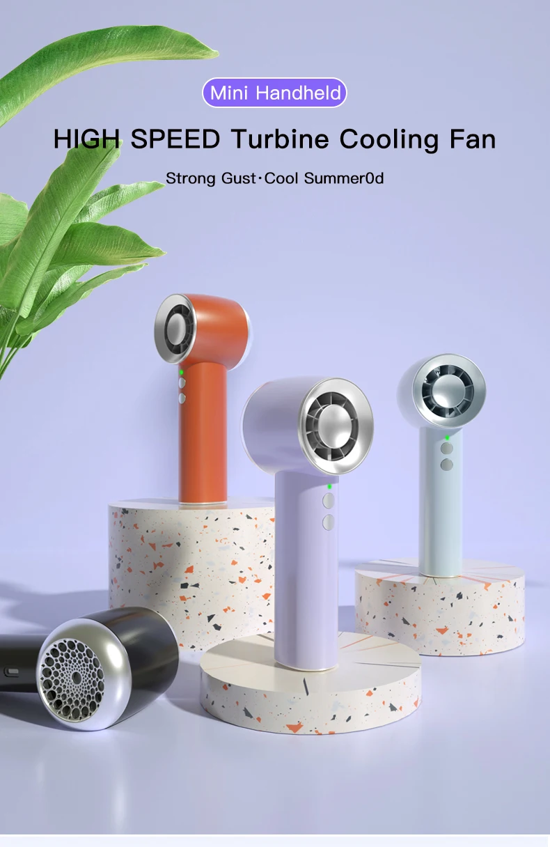 Turbo Handheld Fan - Mini USB Cooling Fan with 4 Speeds