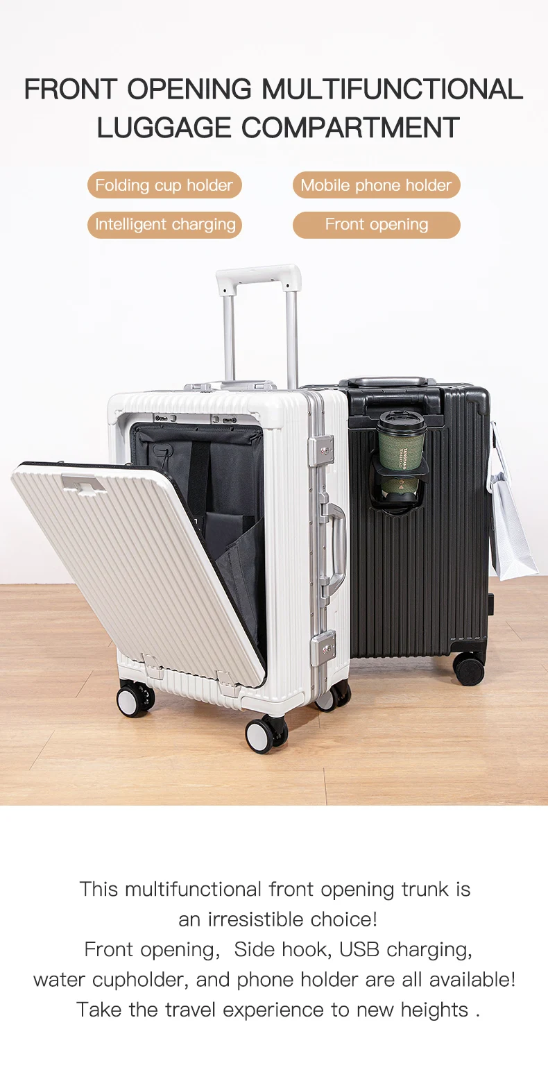 Aluminum Frame Luxury Business Travel Luggage - 18/20 Inch