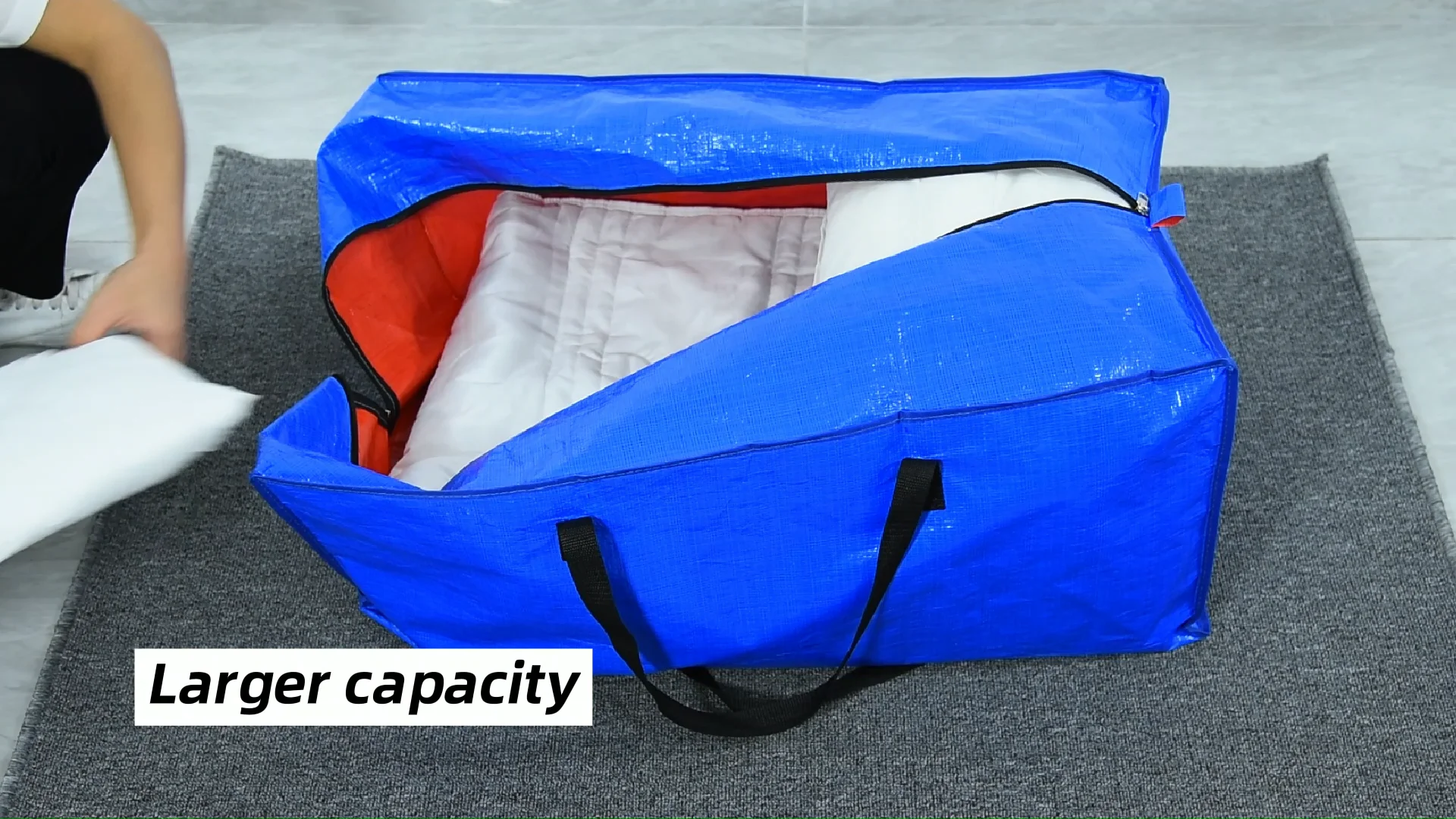 Blue Heavy Duty Extra Large Storage Bags Moving Bags Totes With Zippers ...