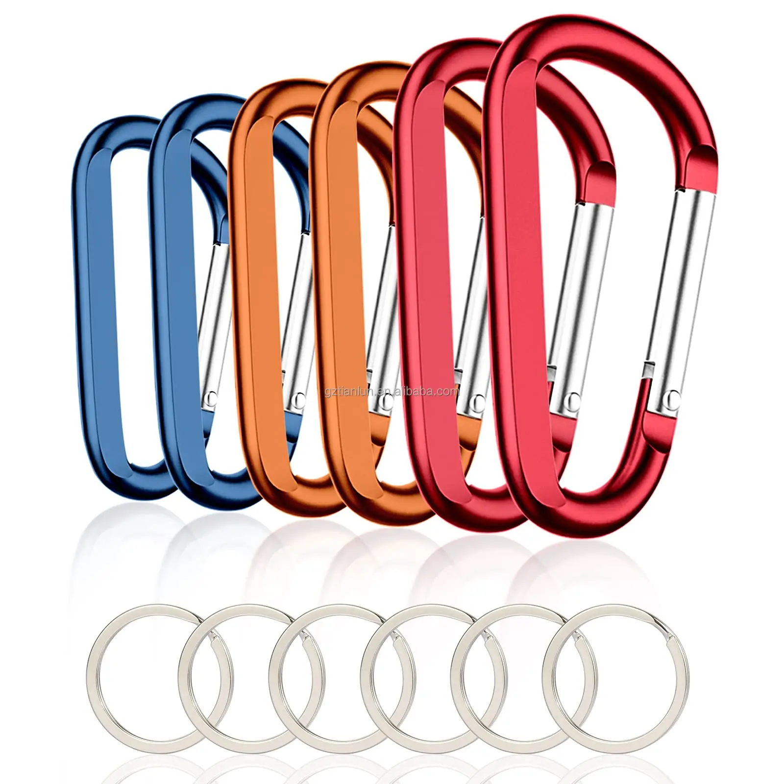 Large Aluminum D Ring Carabiner Keychain Clip Aluminum Caribeener Key ...