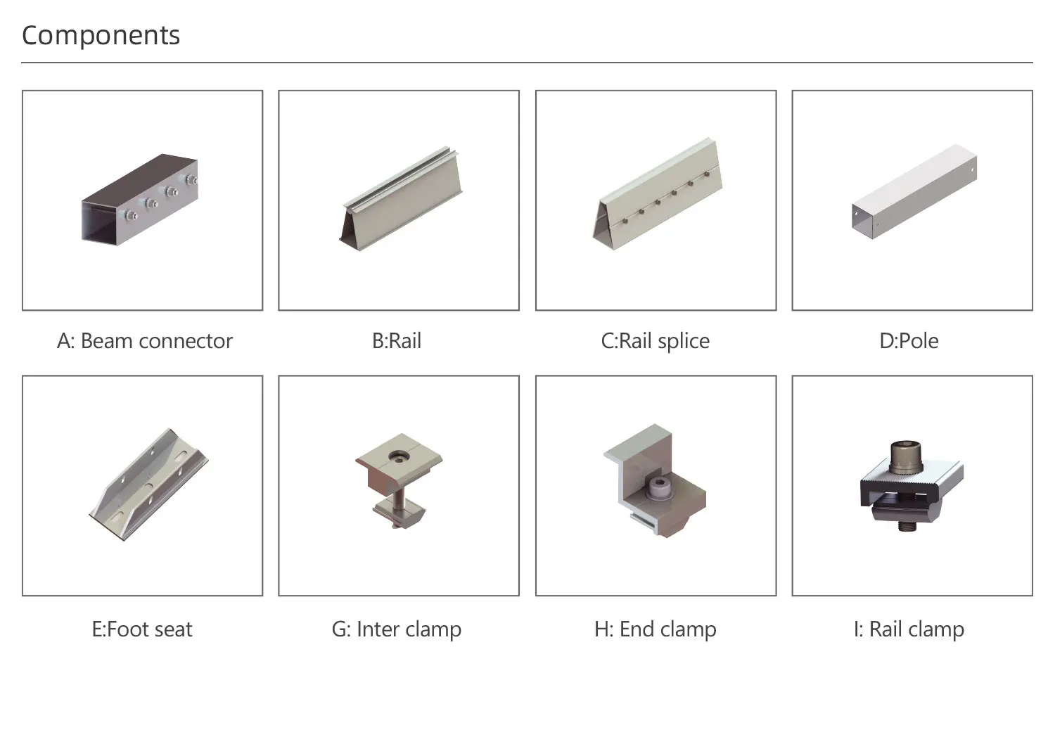 DAH Aluminum Carport Brackets System Solar Array Ground Mount System ...