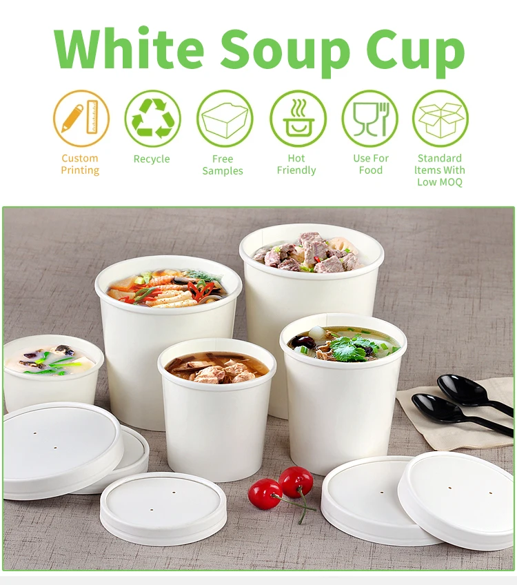 Customizable Biodegradable Eco-Friendly Kraft Paper Soup Container Take ...