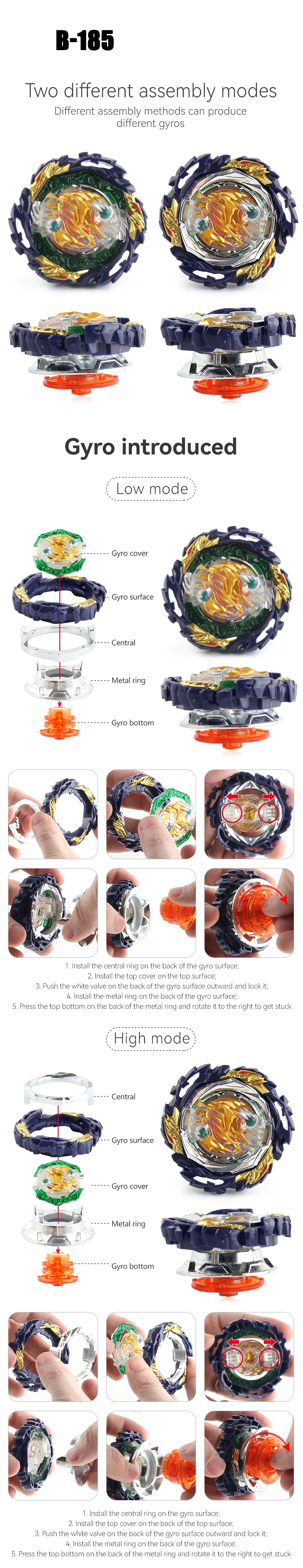 Spinning Top Beyblades Original Metal Battle Beyblades Burst Set ...