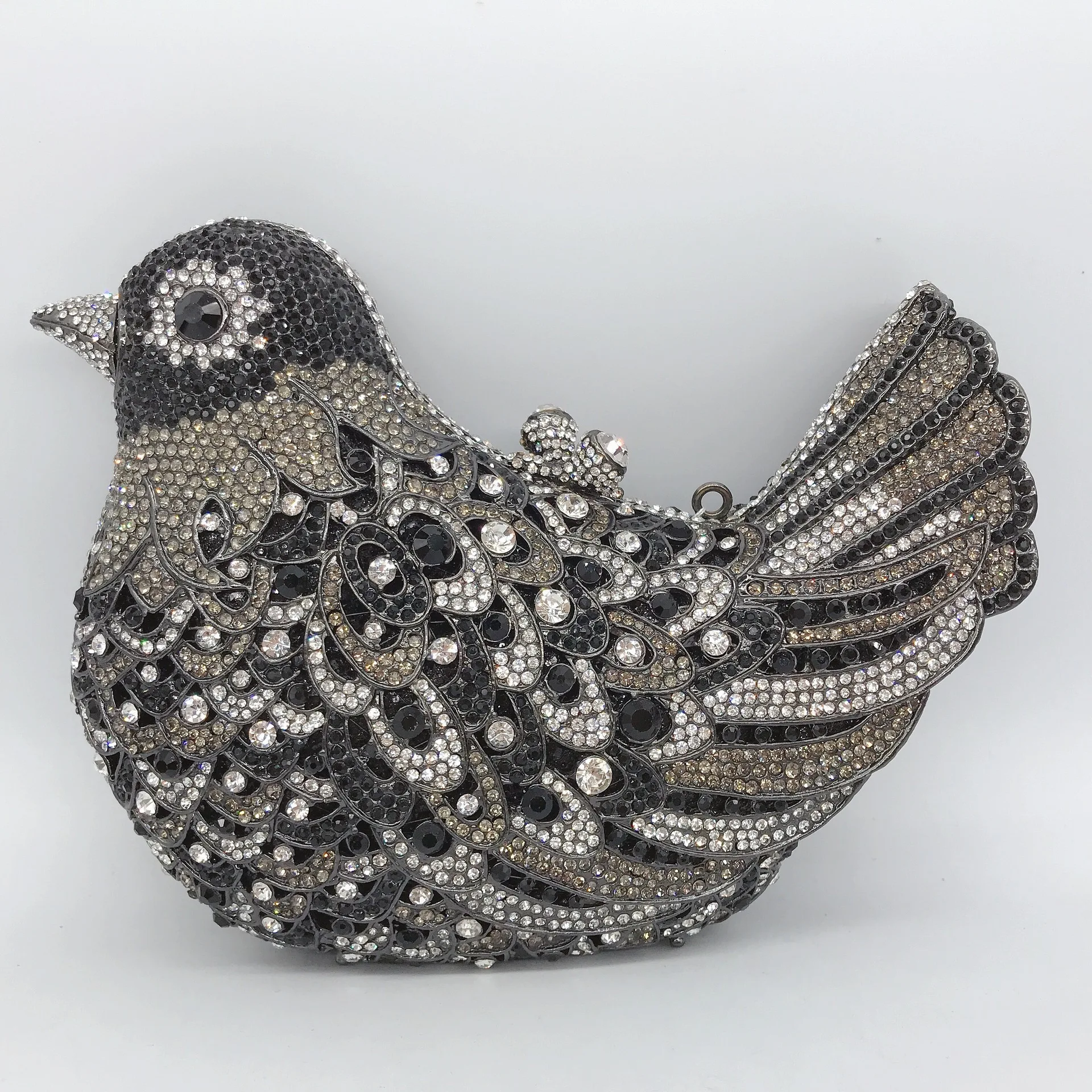 Luxury Pigeon Bride Shape Full Diamonds Shiny Wedding Handbag Bling ...