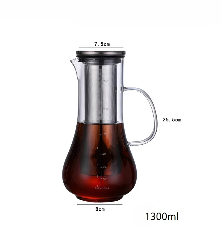 1500ml Cold Brew Coffee Iced Tea Maker & Fruit Pitcher Durable Glass ...