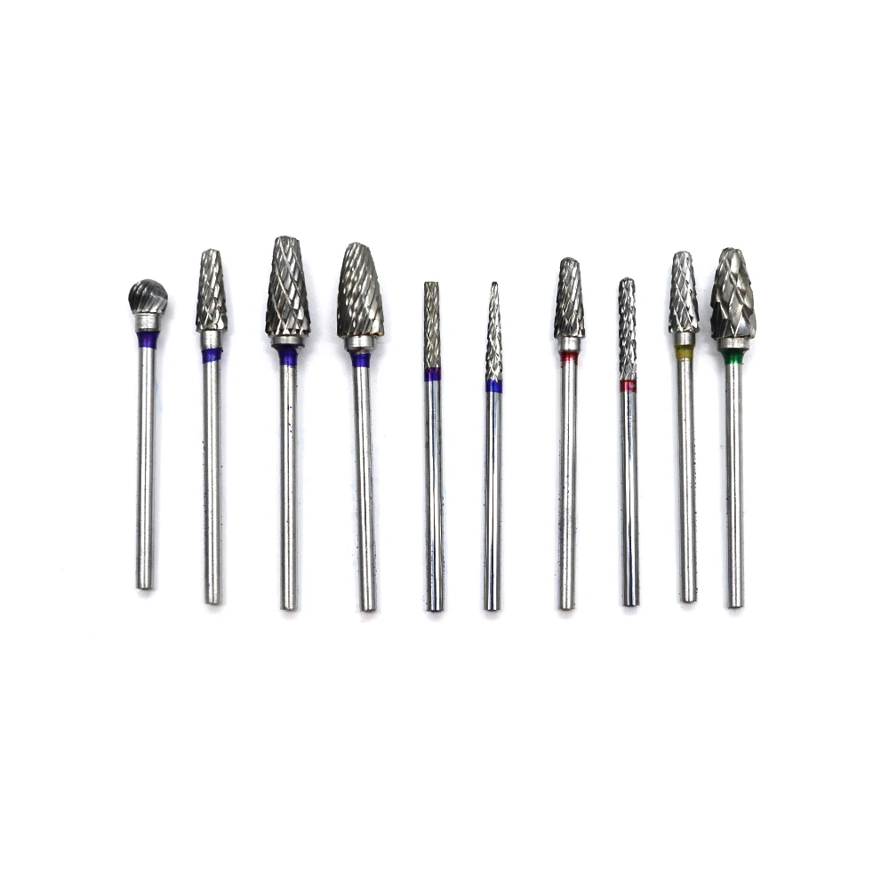 Assorted 10 Pcs Dental Laboratory Tungsten Steel Carbide Burs Kit