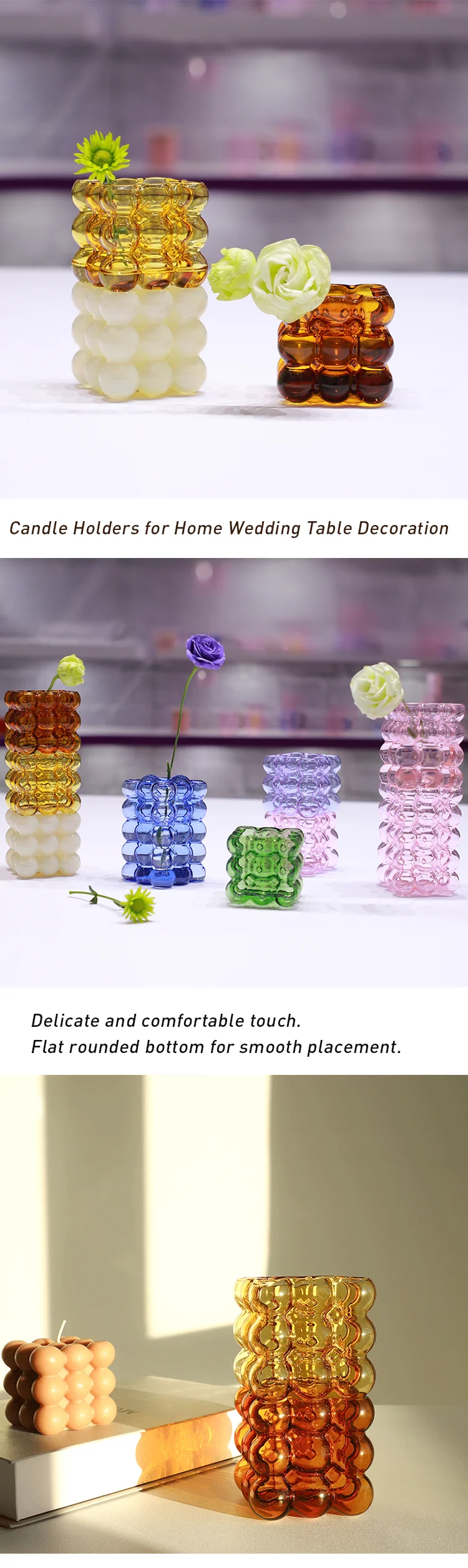 Colored Borosilicate Glass Vase Small Vase for Home Decor Custom Lemon ...