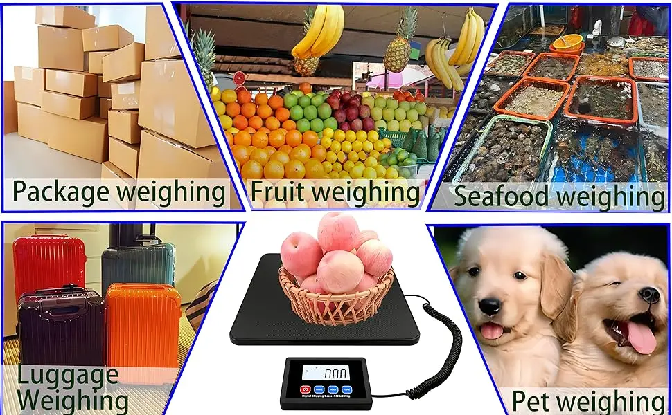 Shipping Scale Digital Postal Scale 440lbs/10g Hold/Tare Function High ...