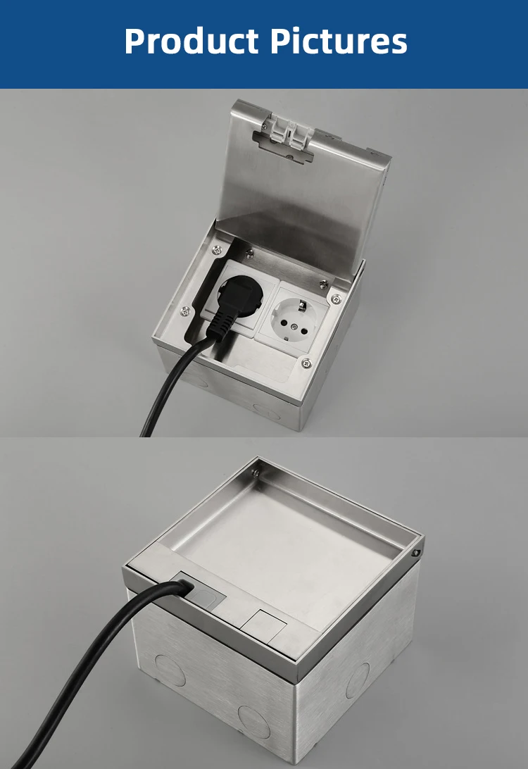 Stainless Steel Floor Socket Box - Concealed Power Outlet