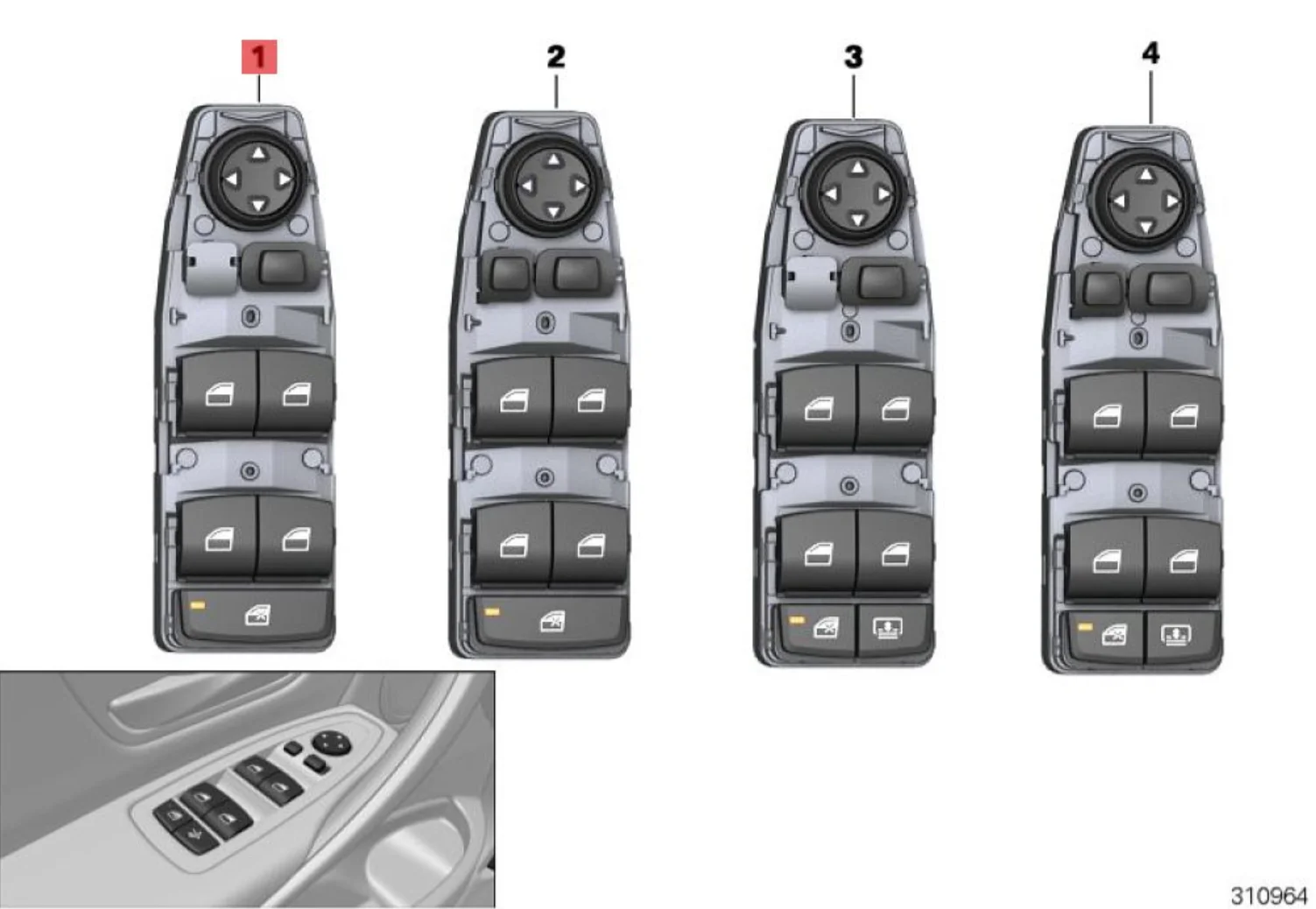 High Quality Window Switch Oem 6131 9208 109 For Bmw F10/f07/ F25 F15 ...