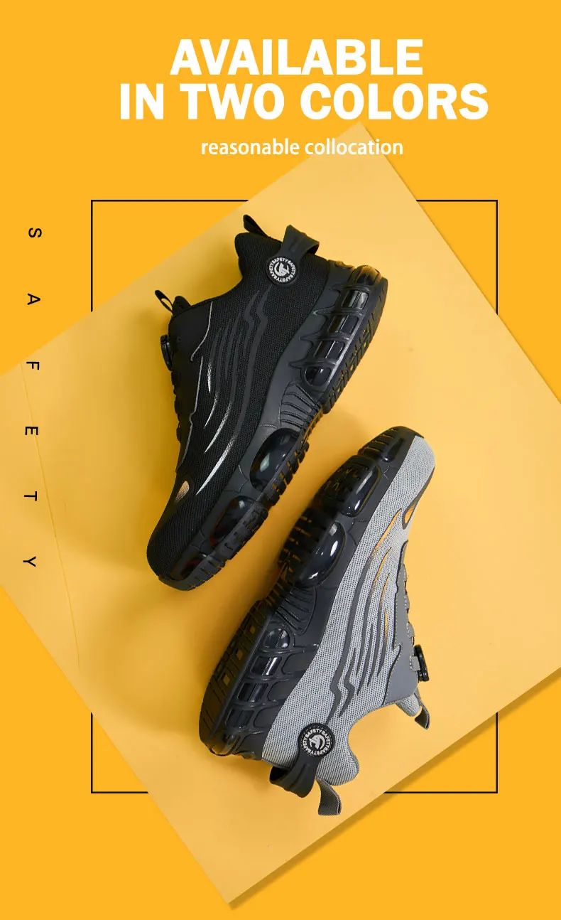 Wholesale Safety Shoes Factory Dial Buckle Safety Shoes for Men, Black ...