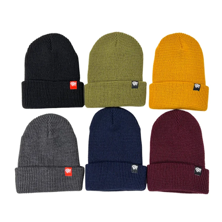 Custom Patch Labels Logo Knit Toque Winter Hat Knitted Beanies