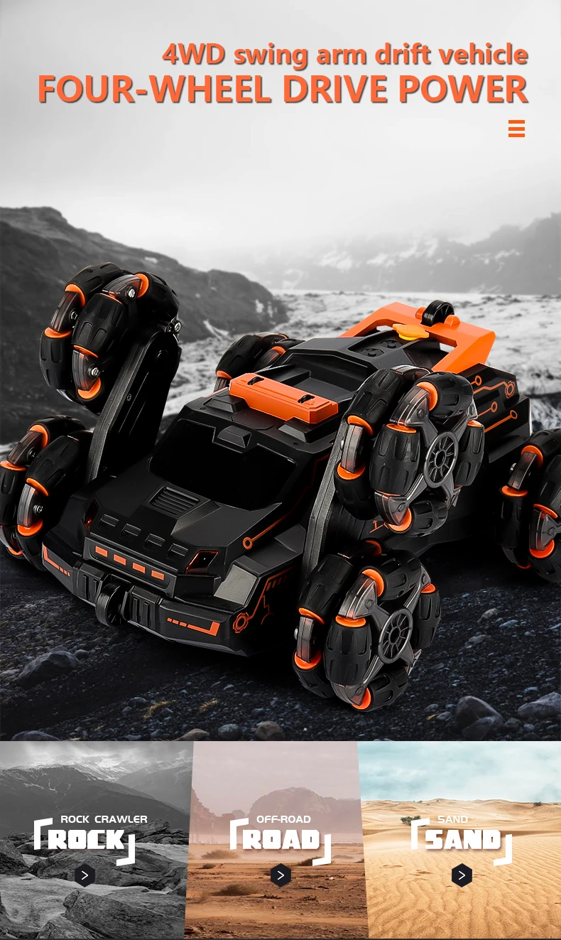 Gesture Control Drift Stunt Six-wheel 2.4ghz Rc Car Swing Arm Left ...