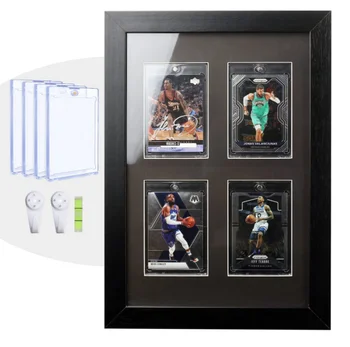 4 Graded Cards Slab Display Box Collectible Trading Card Wall Mounted ...