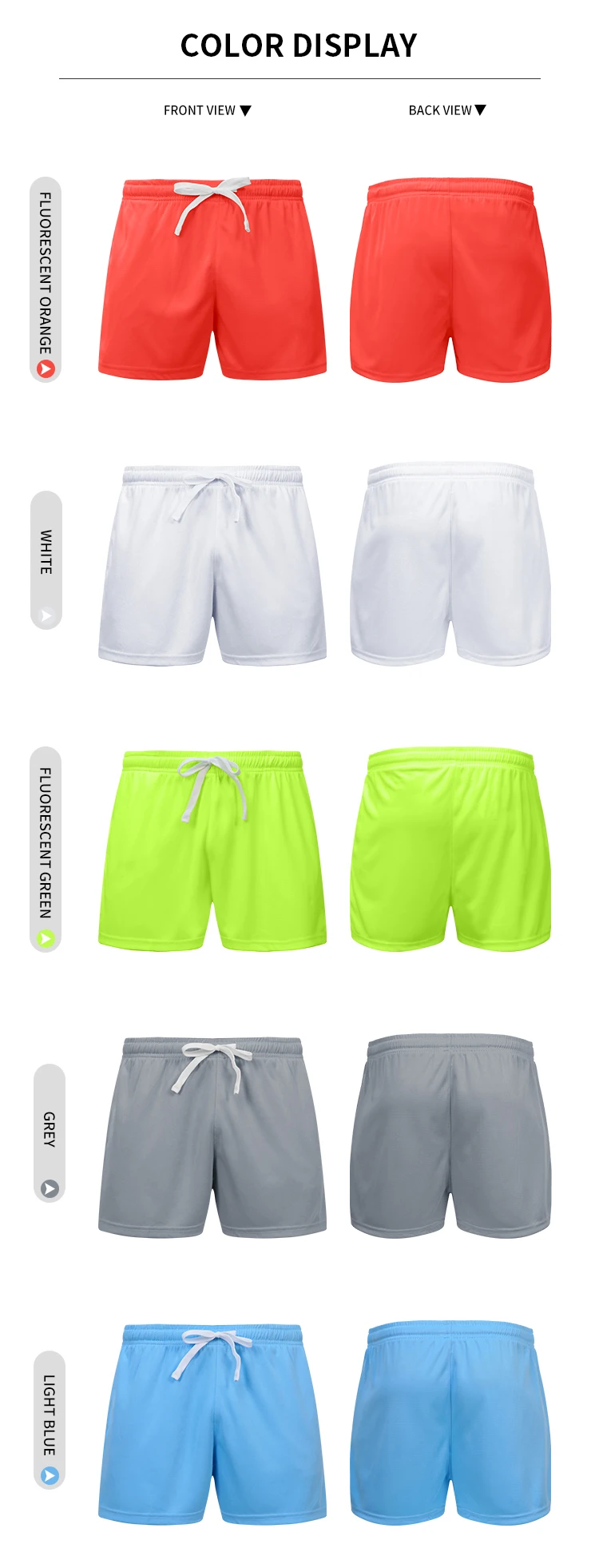 Mult Color Mesh Fabric Blank Running Shorts Custom logo 3 in Inseam ...