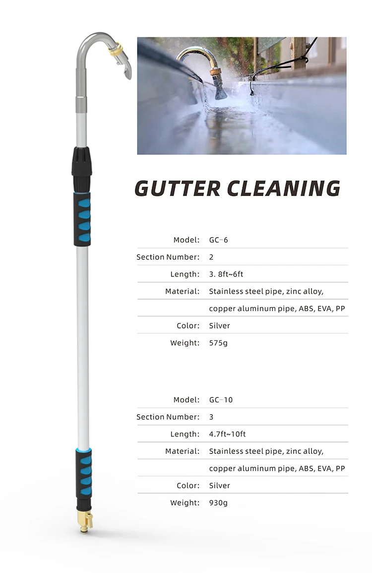 Extendable Telescopic Aluminum Garden Leaf Gutter Cleaner