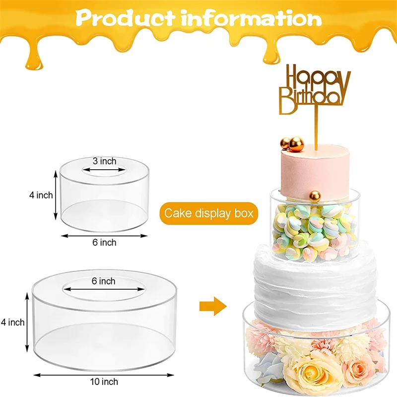 Cake Edge Smoother Scraper Baking Tools Round Clear Acrylic Fillable ...