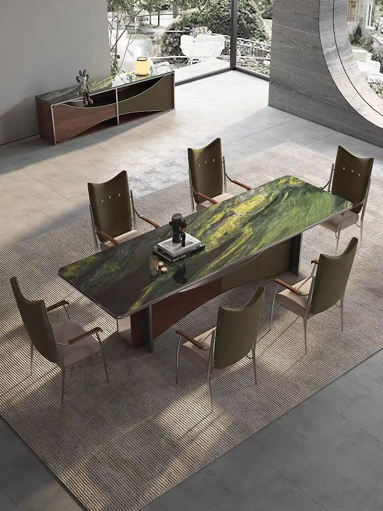 Natural Microcrystalline Stone Dining Table Modern Light Luxury High ...